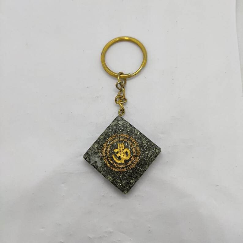 Buy Om Symbol Keychain With Gold Sanskrit Mantra | Spiritual Protection ...