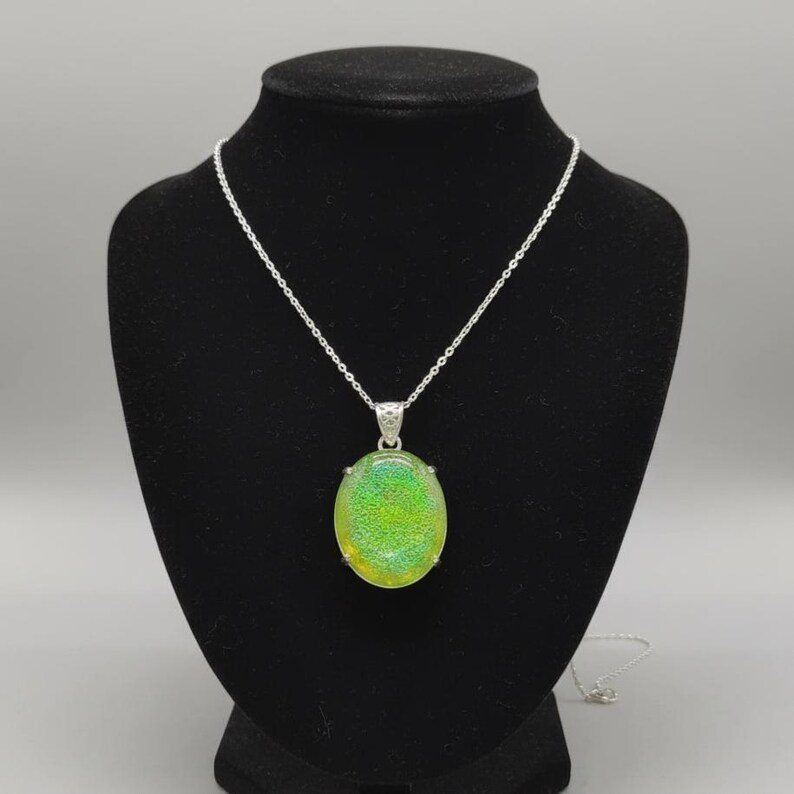 Buy Handmade Monarch Opal Necklace 100-110CT, Electric Green Opal Oval ...