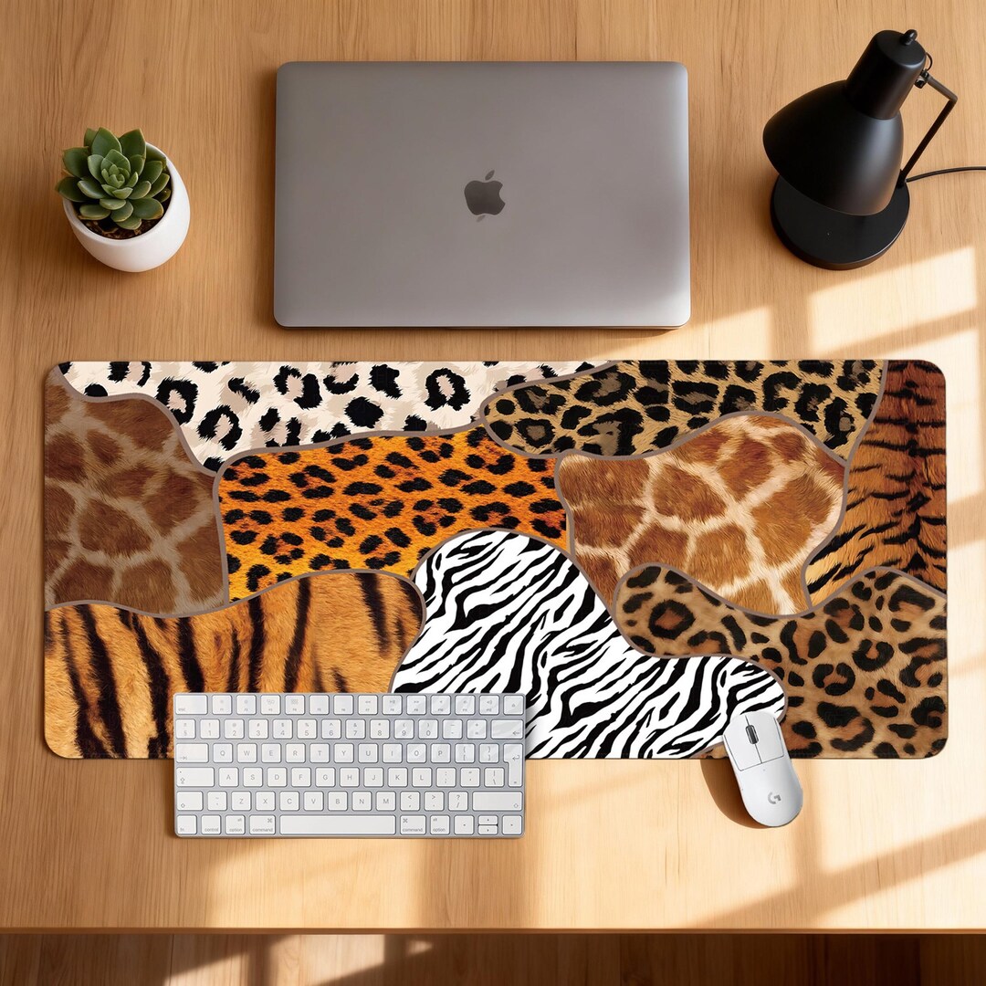 Animal Print Extended Mouse Pad – Stylish Desk Mat for Office & Gaming ...
