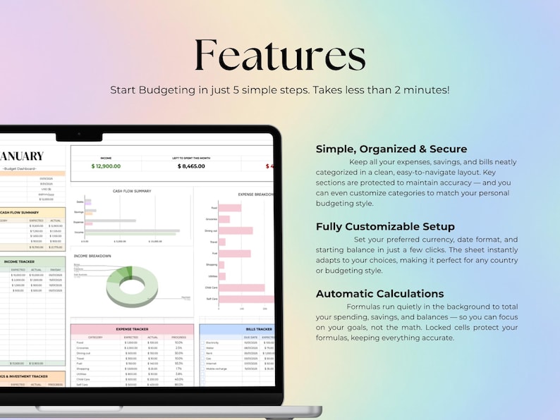 Google Sheets Budget Planner Spreadsheet Monthly Biweekly Weekly ...