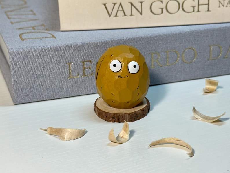 Hand Carved Funny Potato Wood Figurine – Weird Desk Decor - Etsy