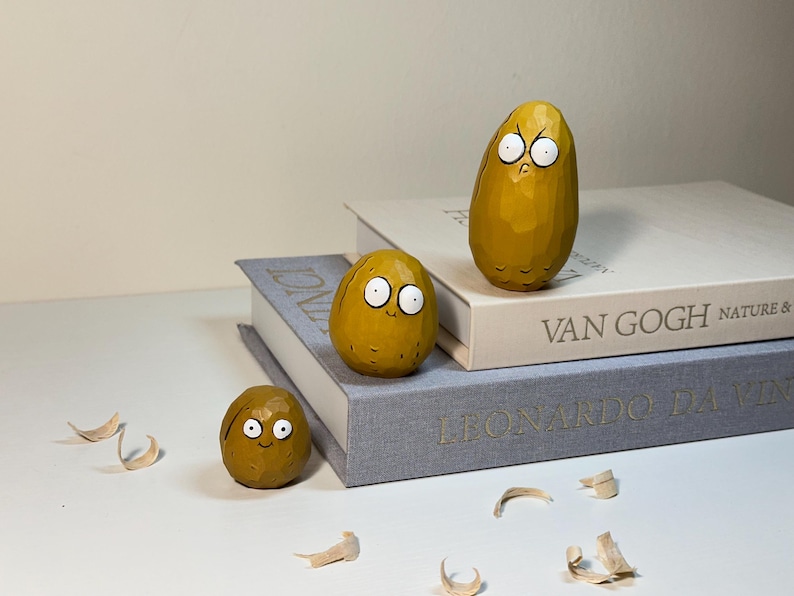 Hand Carved Funny Potato Wood Figurine – Weird Desk Decor - Etsy