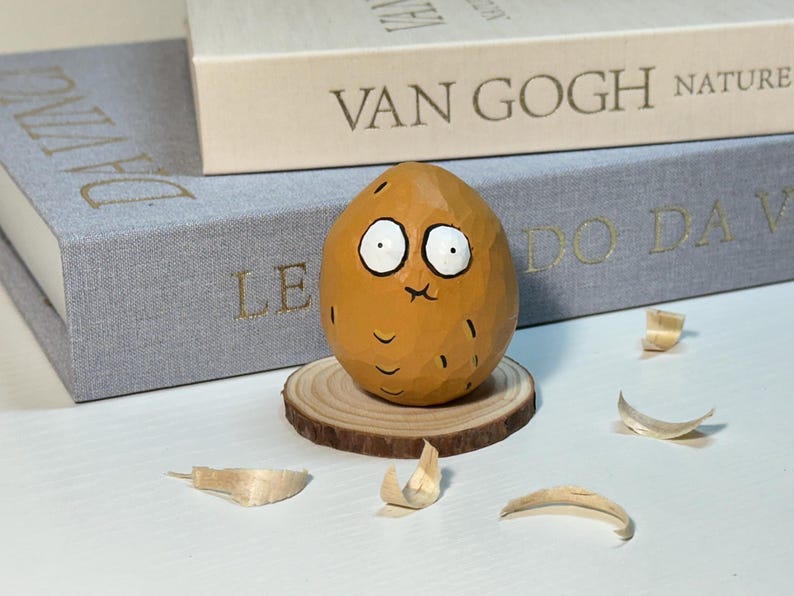 Hand Carved Funny Potato Wood Figurine – Weird Desk Decor - Etsy