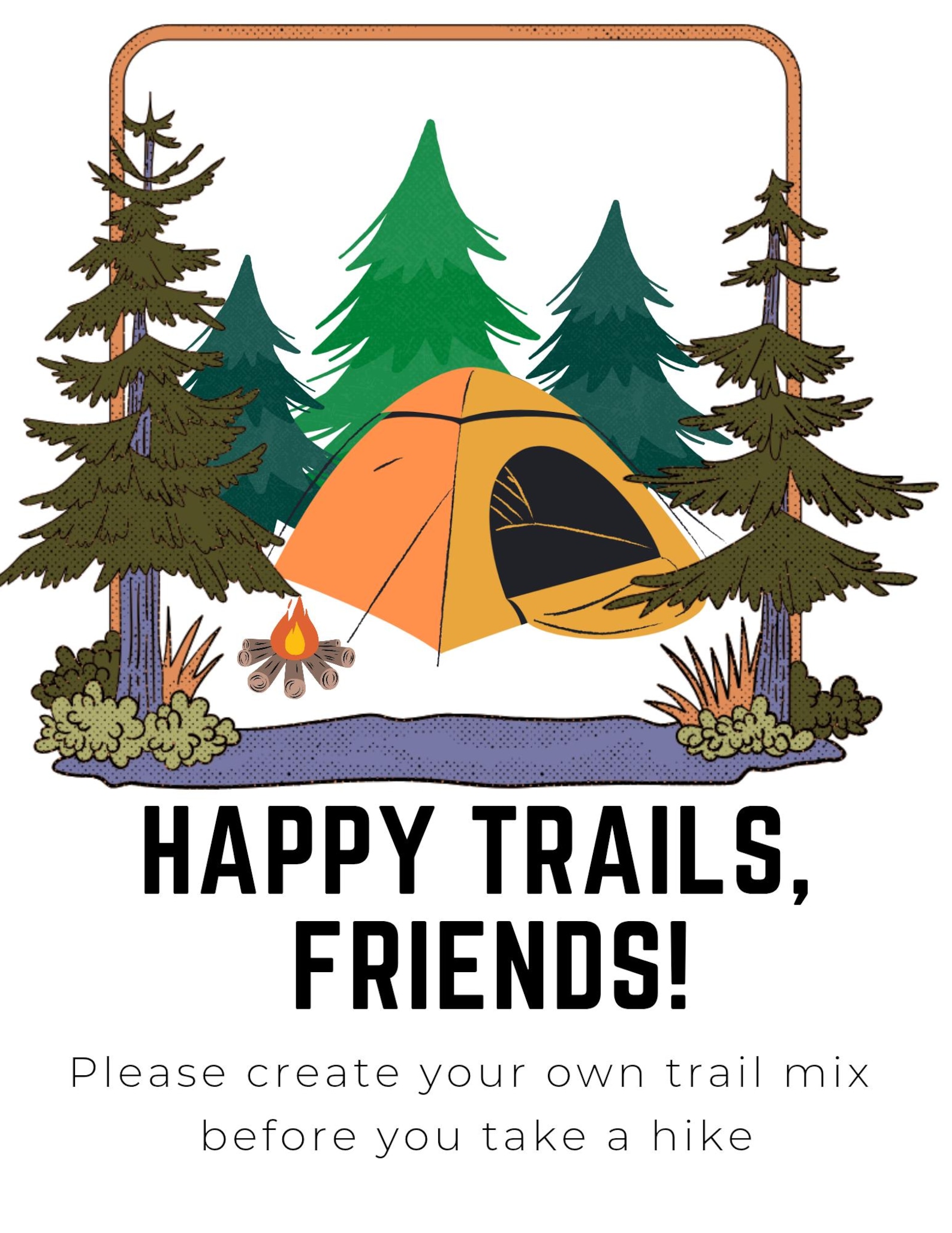 Trail Mix Station Sign | Camping Party, Kids Birthday (canva Template ...