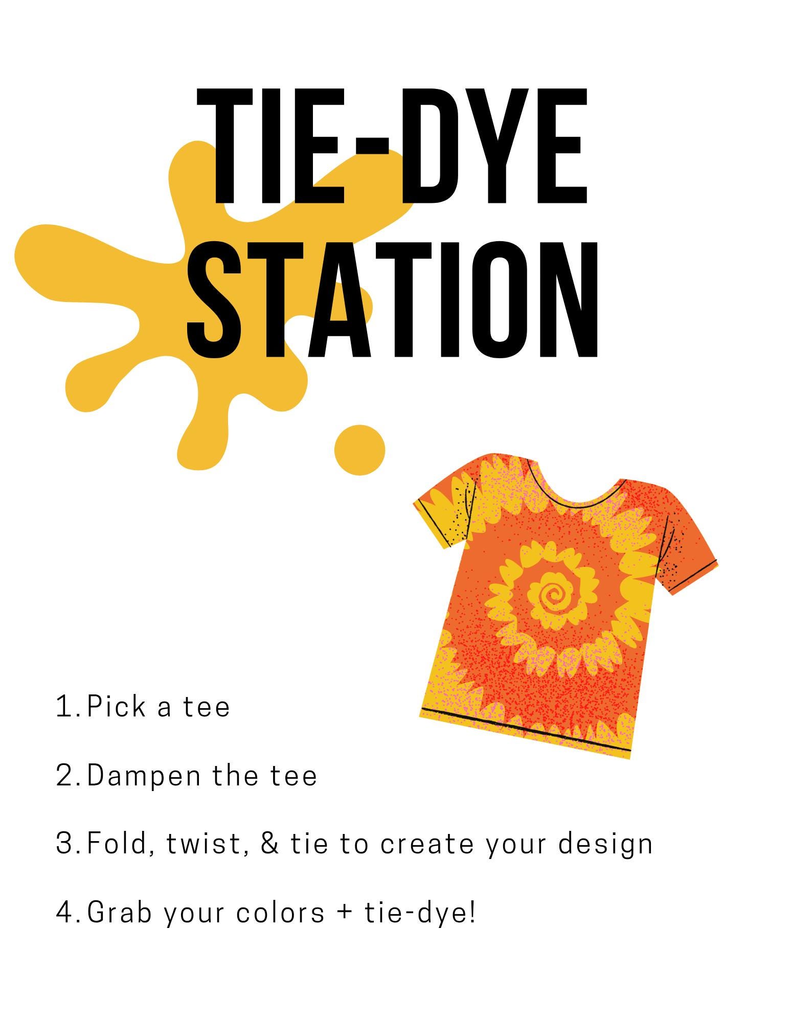 Tie-dye Station Sign | Editable Canva Template (digital Download) - Etsy