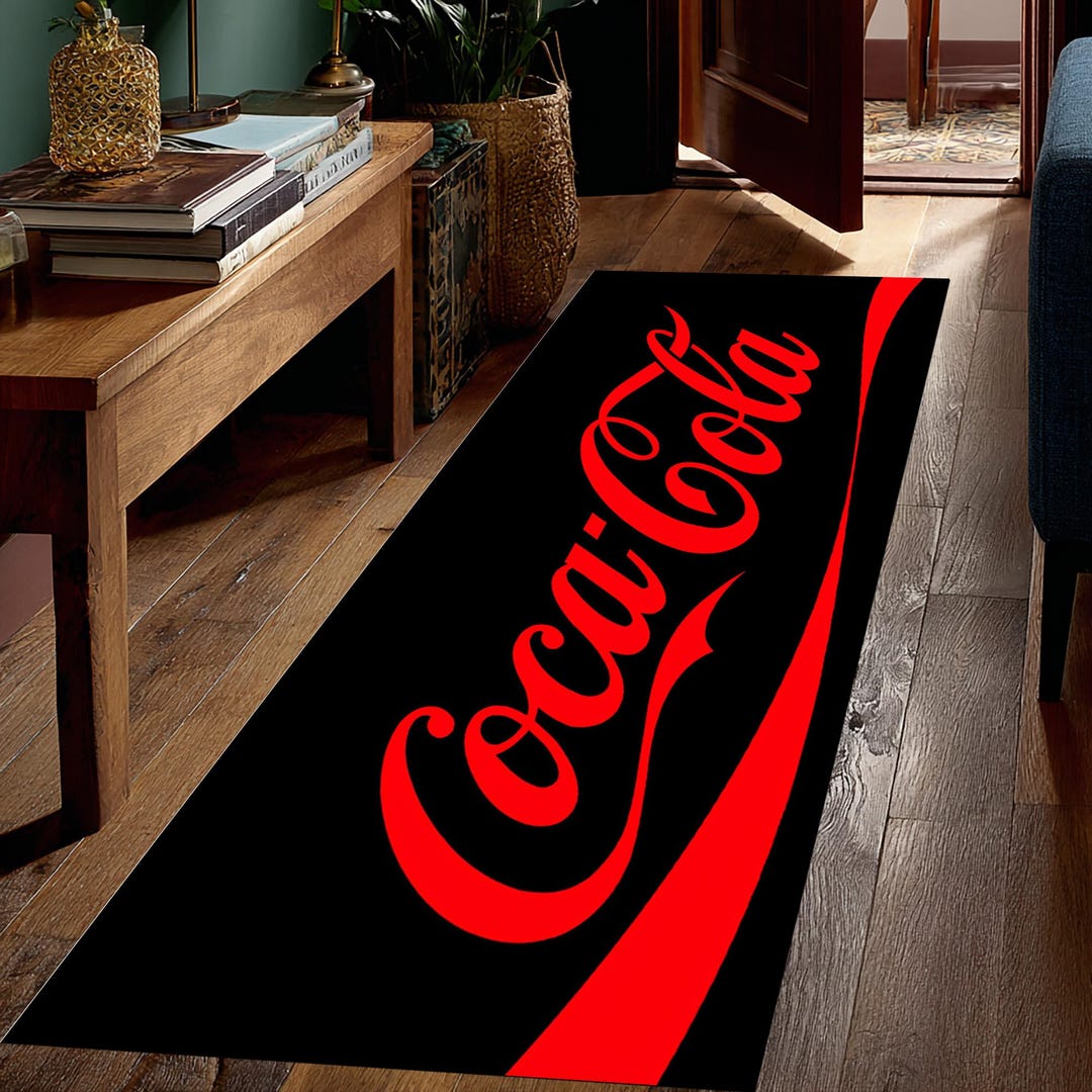 Coca Cola Pop Art Runner Rug: Retro Red & Black Logo - Etsy