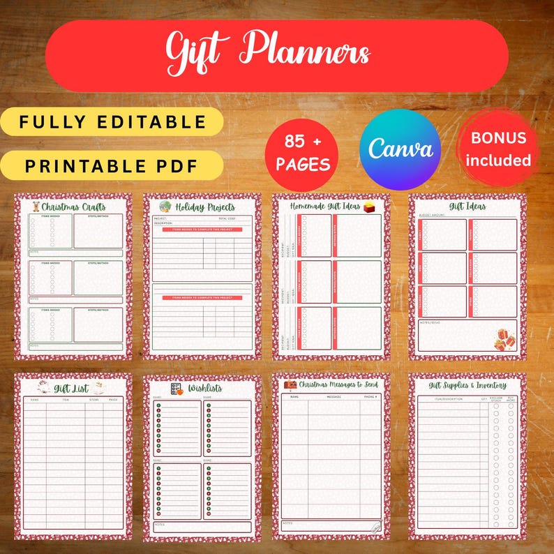 Editable Christmas Planner Canva Template – 85+ Page Holiday Organizer ...