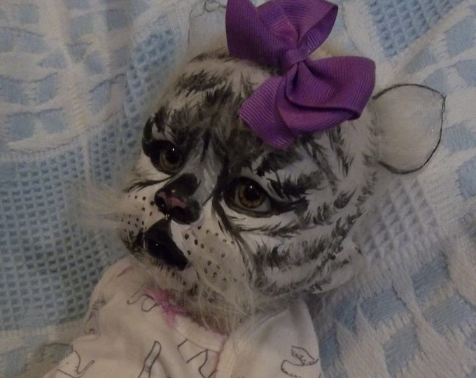 Reborn Hybrid Cat Artist White Tiger Doll Kitten Kitty Fantasy Baby ...