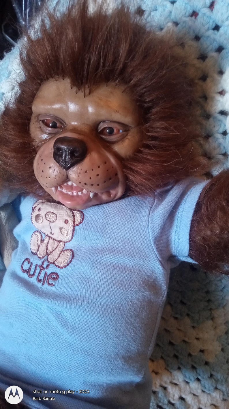 Reborn Werewolf Doll Baby Pup Wolf Hybrid Horror Monster Mythical ...