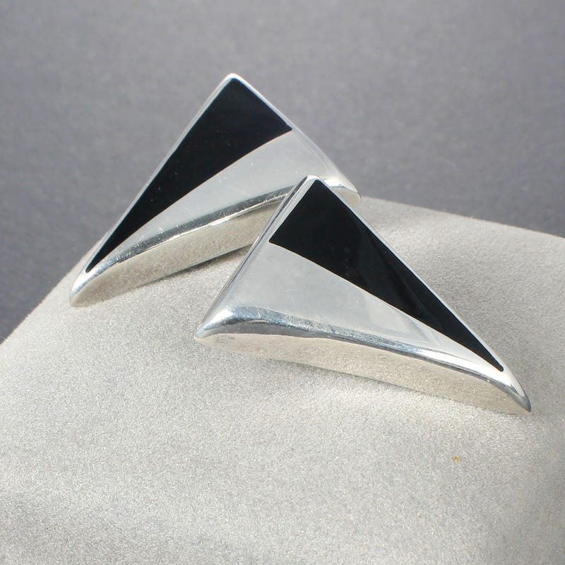 Triangle Onyx Earrings - Etsy