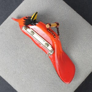 Red Cardinal Wood Brooch, Takahashi Style, 1970s Jewelry - Etsy