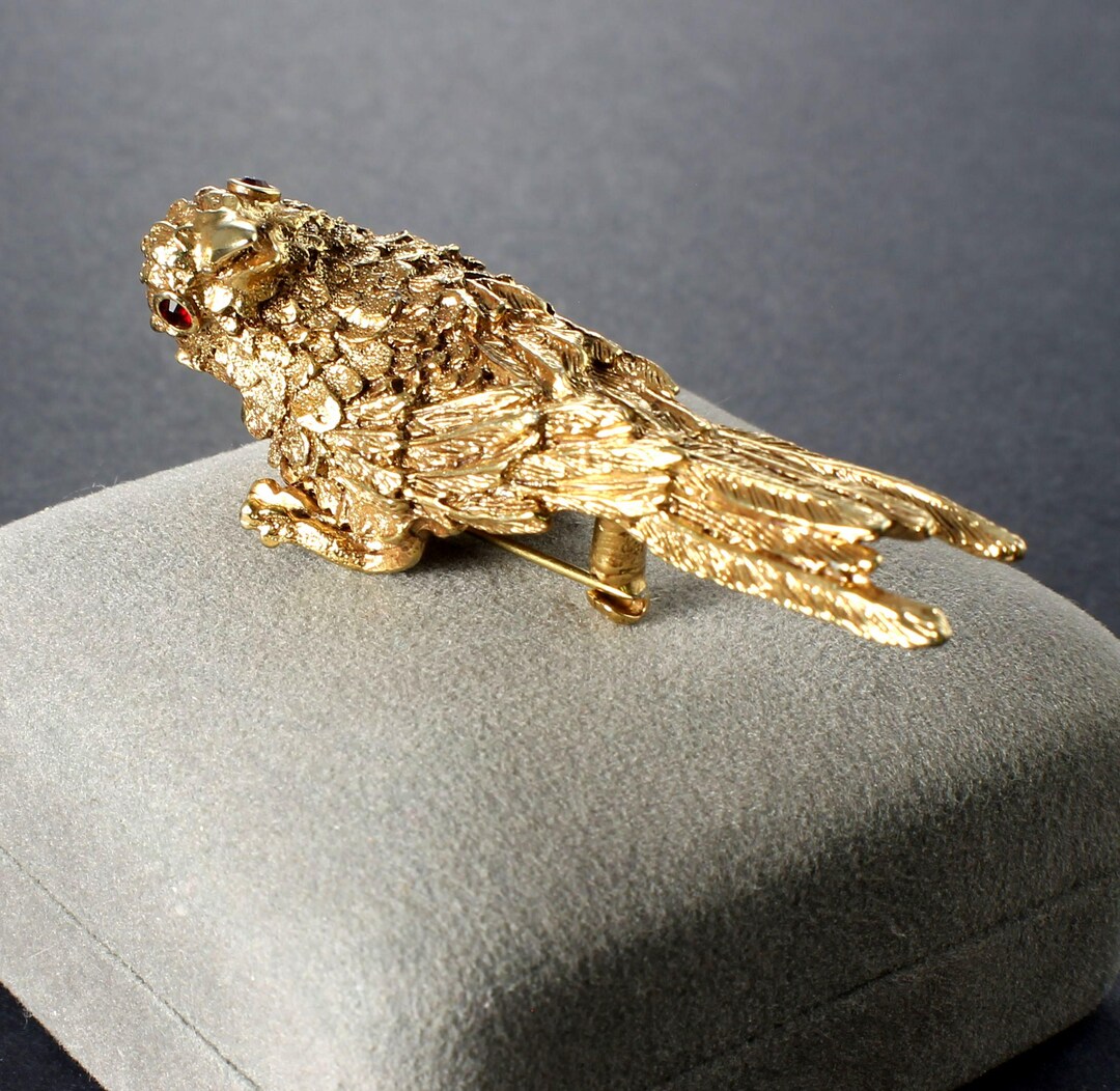 Erwin Pearl Gold Bird Brooch Pin, Three Dimensional, 1970s Jewelry - Etsy