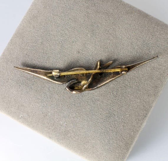 Antique Victorian sterling silver Blue enamel Swallow… - Gem