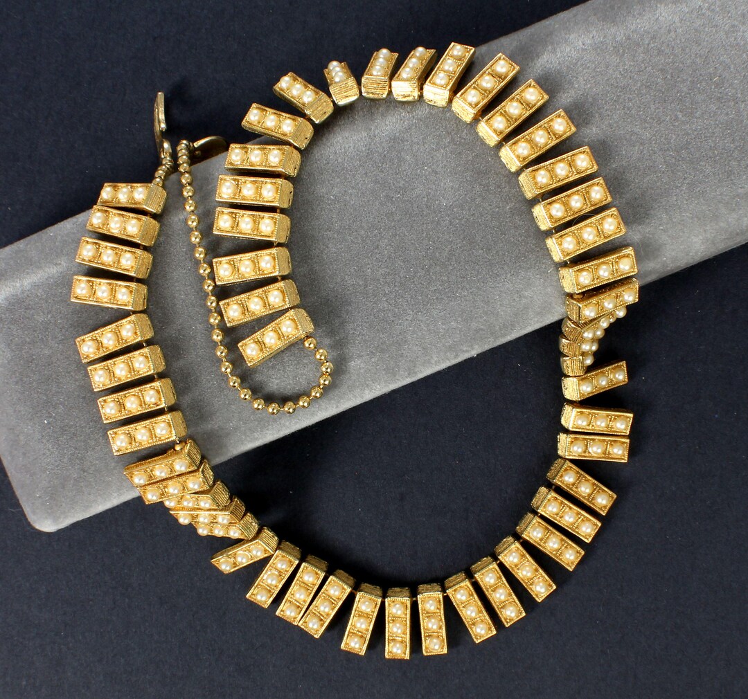 Signed HAR Hargo Seed Pearl Choker Cleopatra Necklace - Etsy