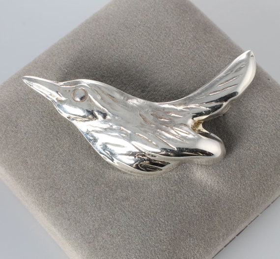 Sterling Silver Raven Crow Brooch Pendant 10.8 Grams Etsy Sweden