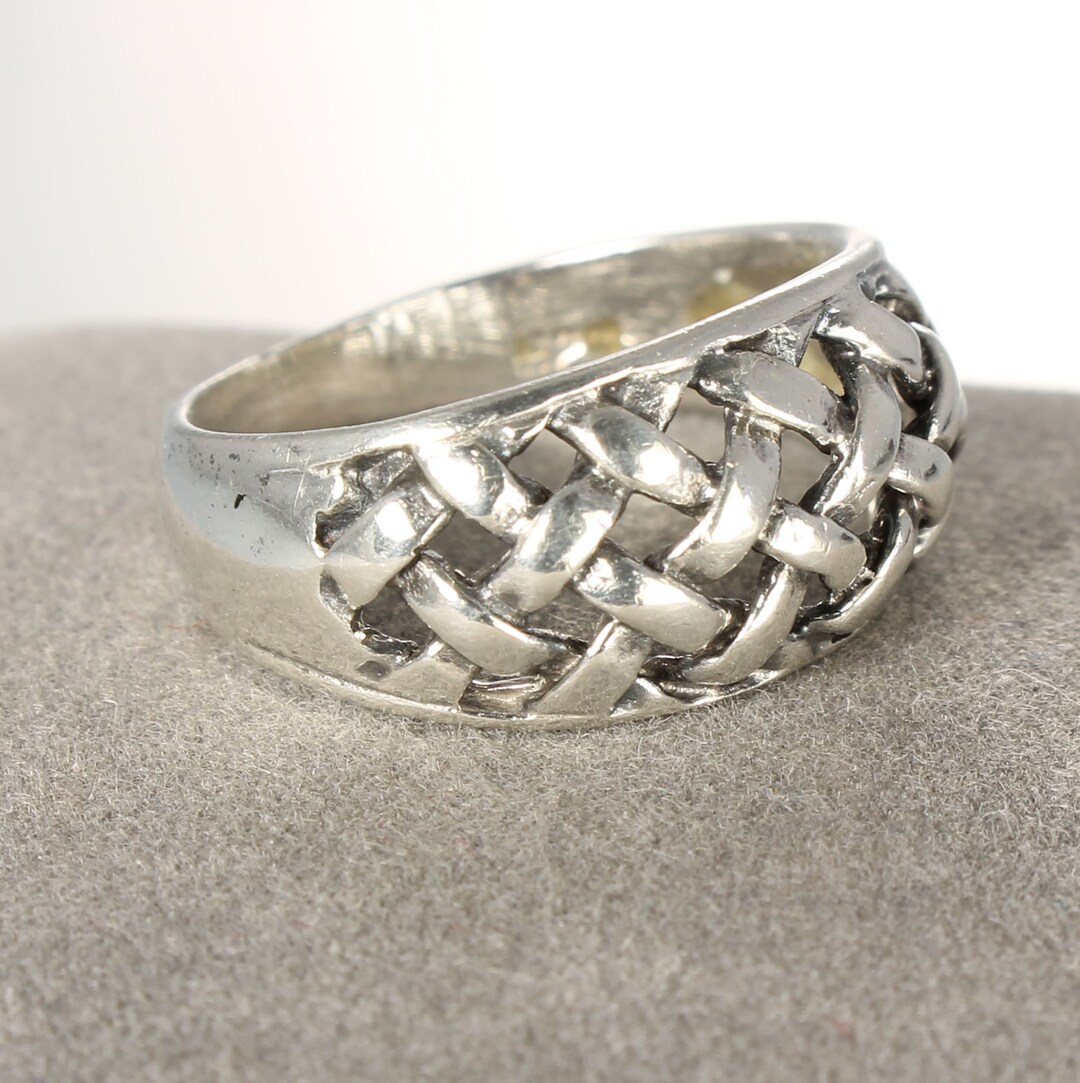 Vintage Sterling Silver Braid Basketweave Ring Domed Woven Size 7.25 - Etsy