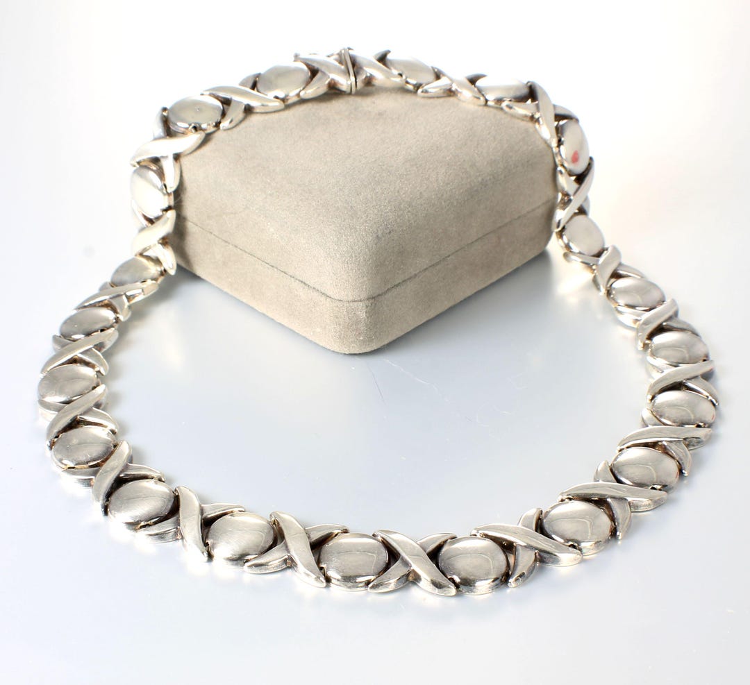 Sterling Silver XO Hugs Kisses Necklace 48.6 Grams, 15 Inch, 925 Italy ...