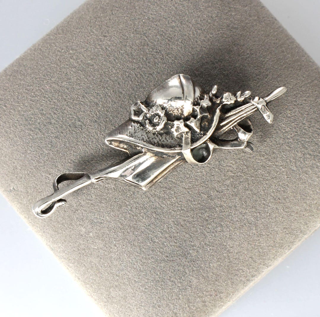 Sterling Silver Parasol Umbrella Brooch Pendant 5.3 Grams - Etsy