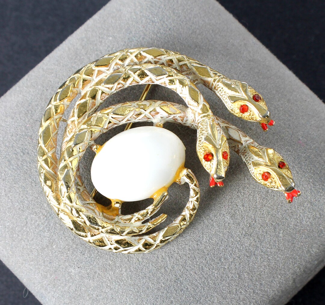 Arthur Pepper Snake Nest Egg Brooch, Signed ART, 1960s Jewelry - Etsy