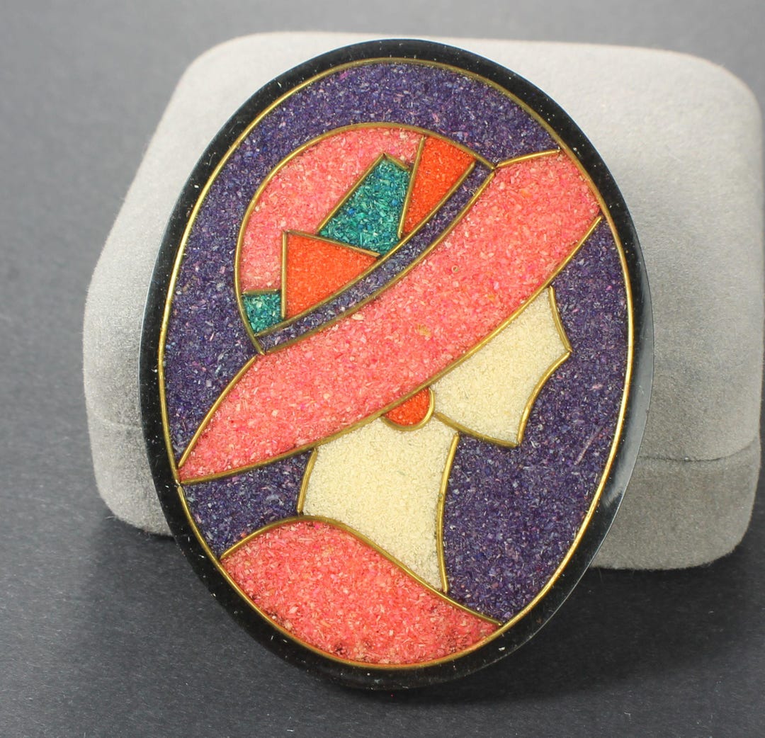 Lee Sands Art Deco Lady Lucite Brooch, 1980s Jewelry - Etsy