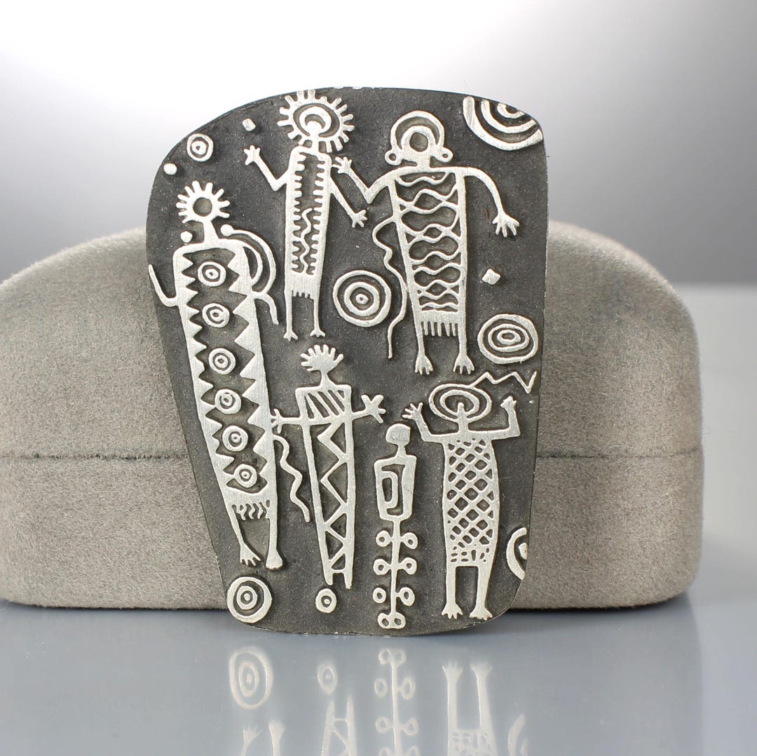 Alice Warder Sealy Urban Fetishes Tribal Pewter Brooch, 1990s Jewelry ...