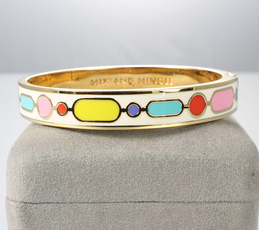 Kate Spade Enamel Bangle Mix and Mingle, Bright Colors. Blue Yellow Red ...
