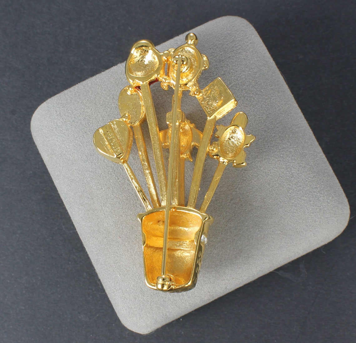 Carolee Gold Thimble Brooch, Enamel Frog Bee Turtle Ladybug Pins, 1990s ...