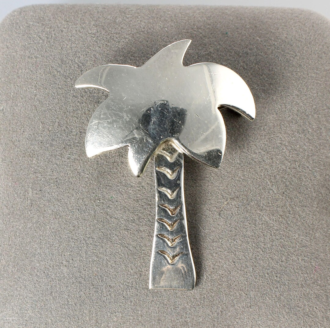 Sterling House Collection Palm Tree Brooch Pendant, 8.3 Grams, Silver ...