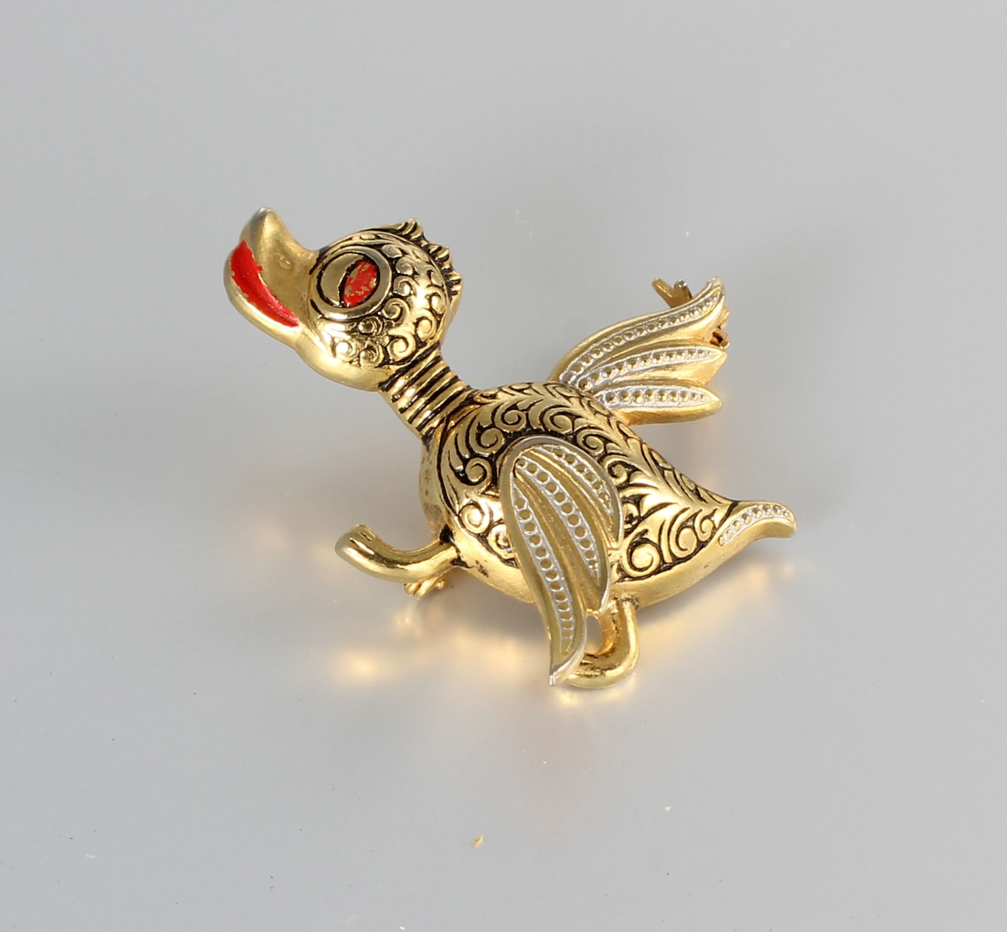 Broche de pato damasceno vintage - Etsy España