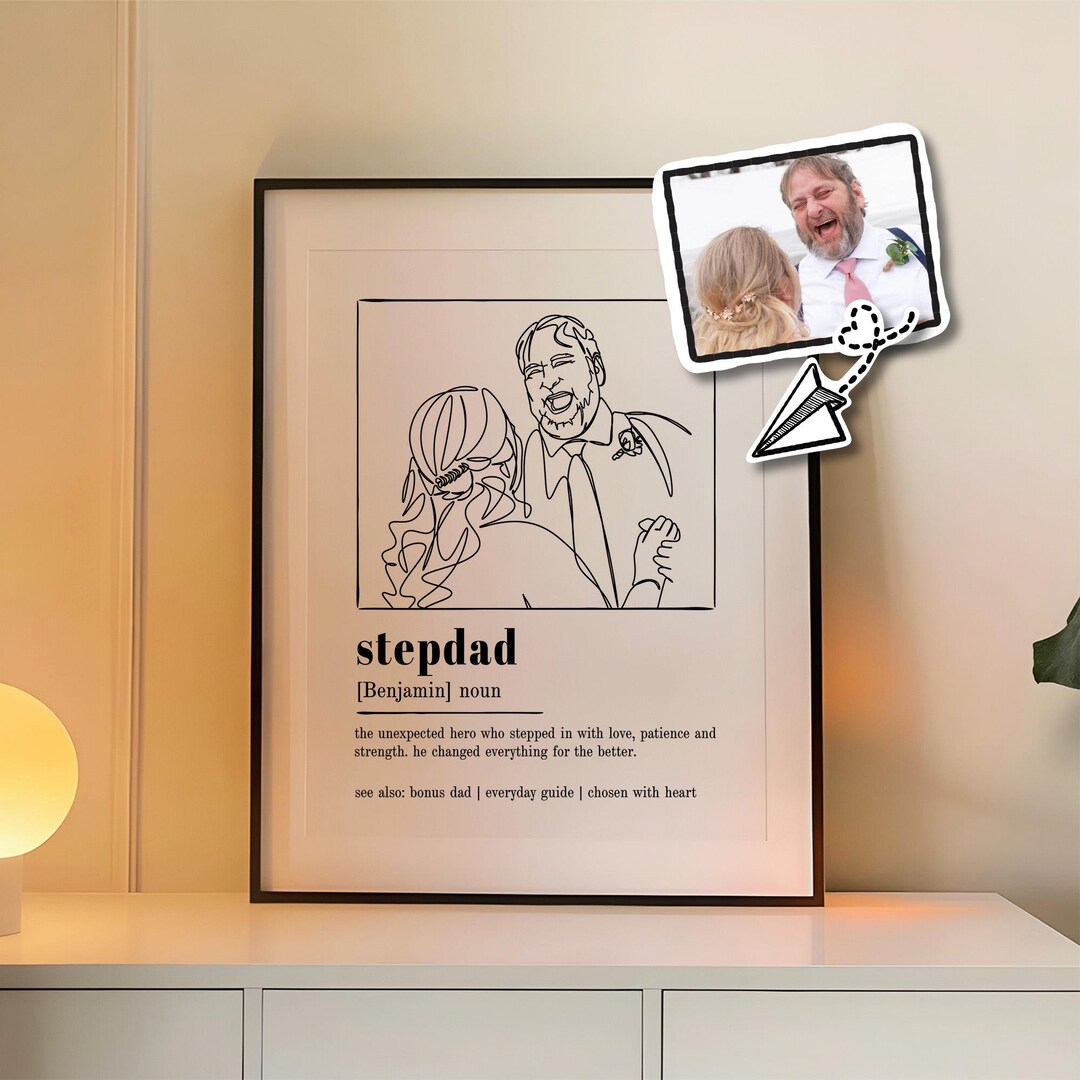 Custom Stepdad Definition Art Print | Christmas Gift for Bonus Dad From ...