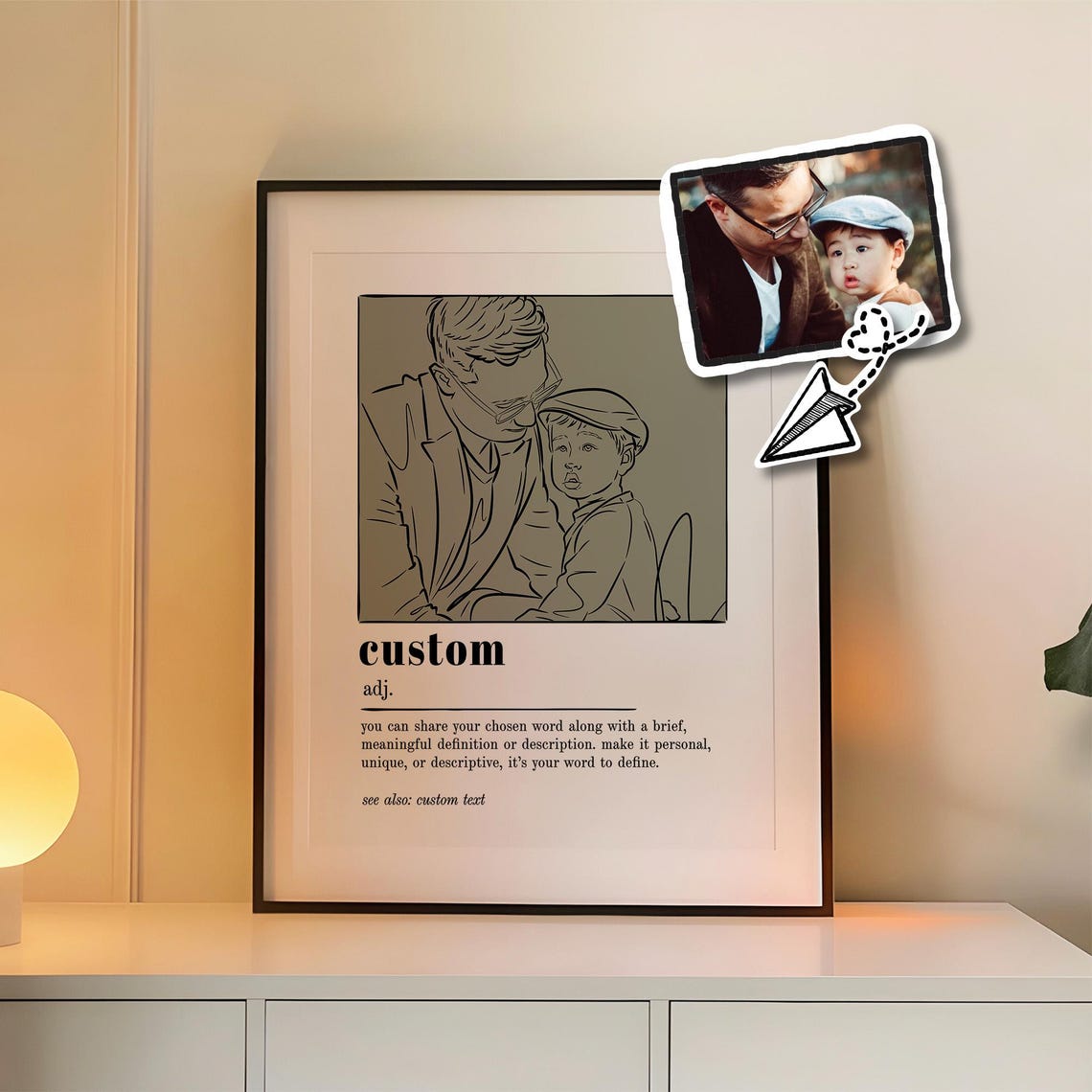 Custom Definition Line Art Portrait | Office or Home Wall Decor ...