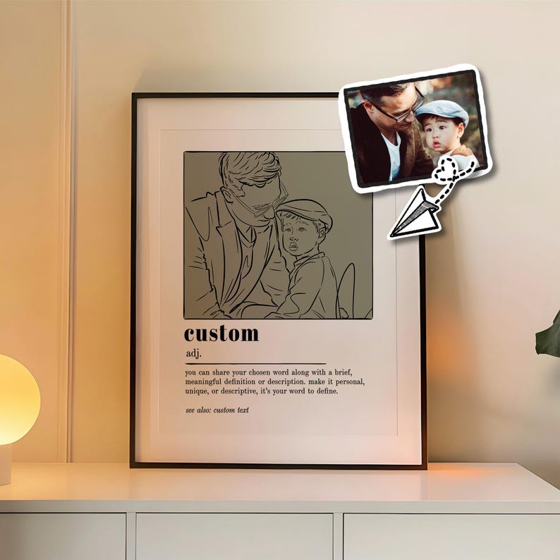 Custom Definition Line Art Portrait | Office or Home Wall Decor ...