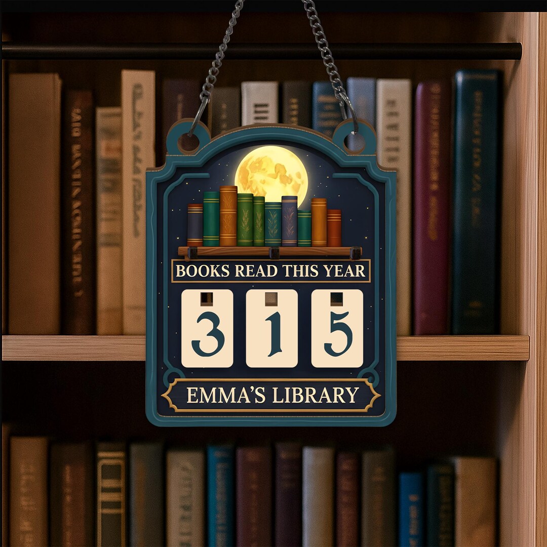 Wooden Book Tracker Flip Counter - Personalised Books Read This Year ...