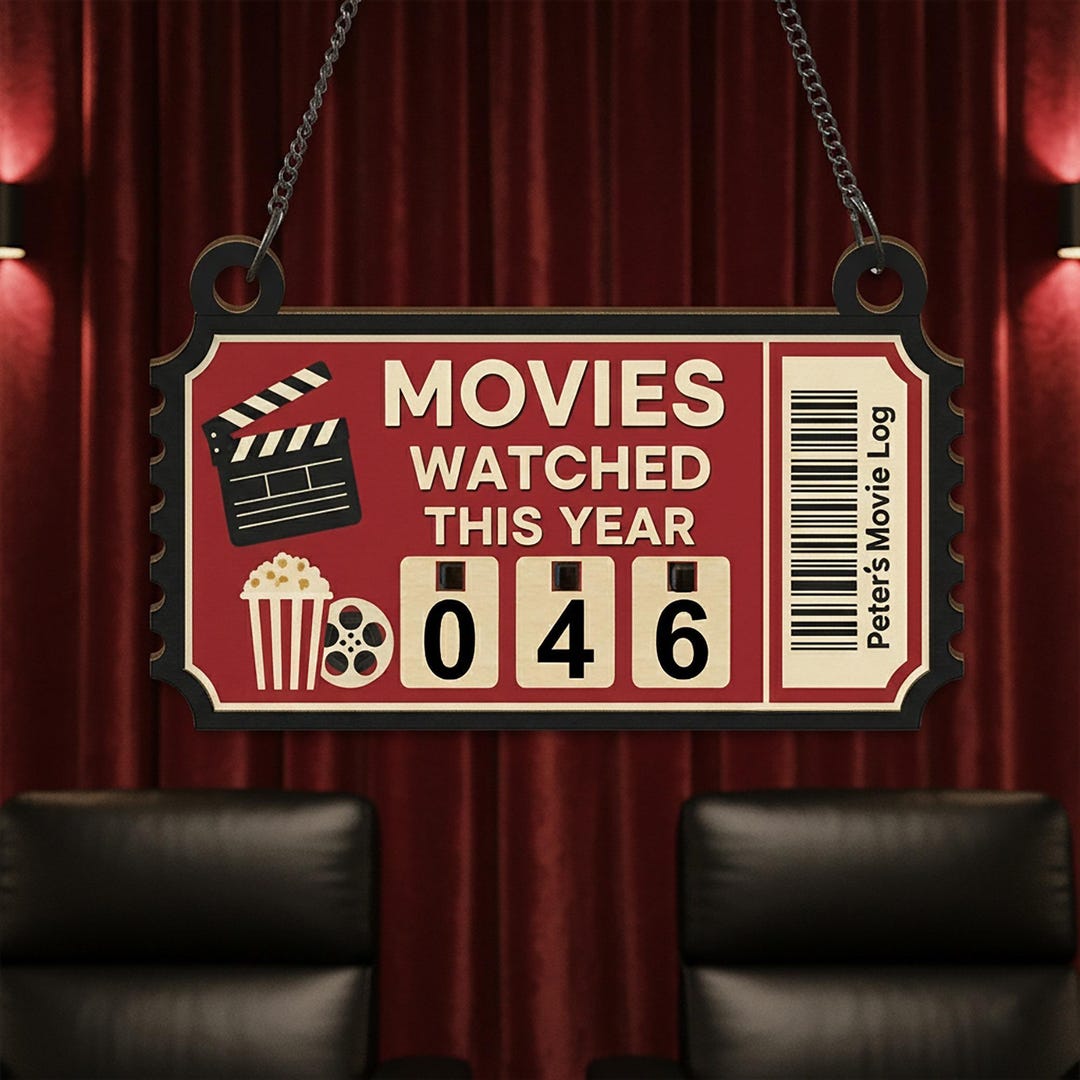 Movies Watched This Year Counter Sign With Interchangeable Tiles ...