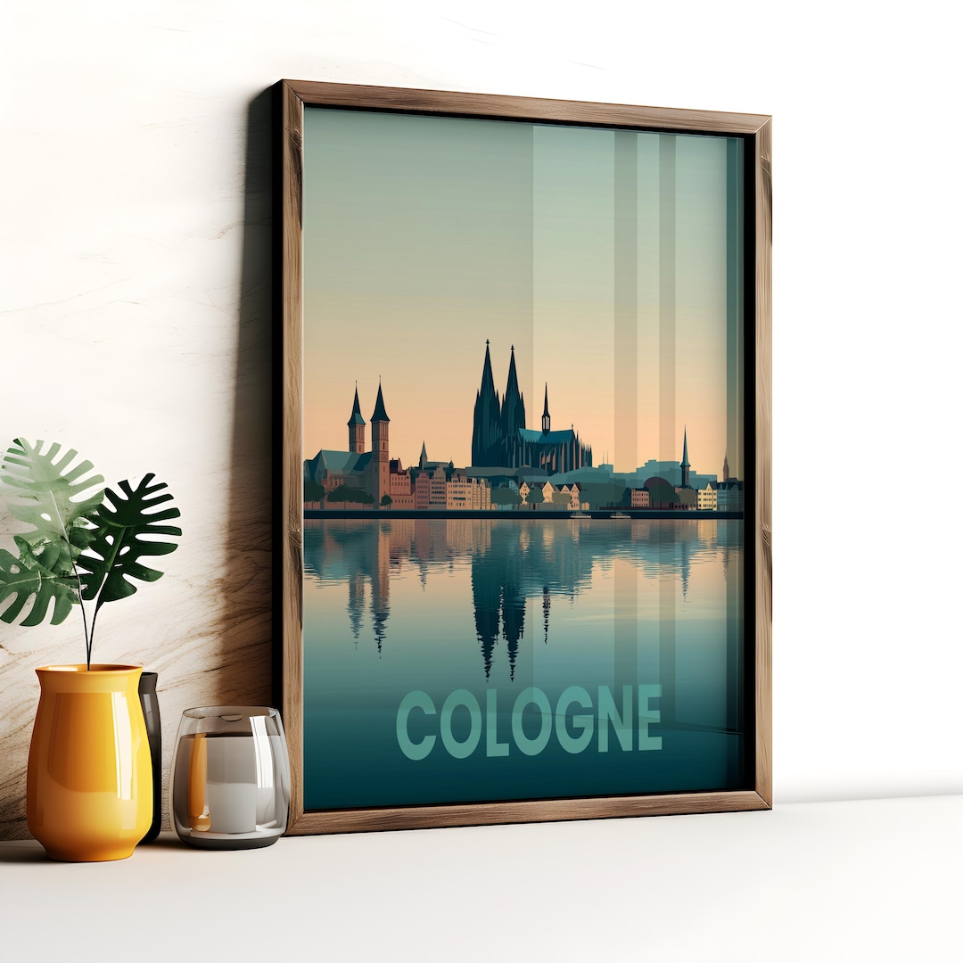 Cologne Poster – Cologne Skyline Art Print, Cologne Cathedral ...