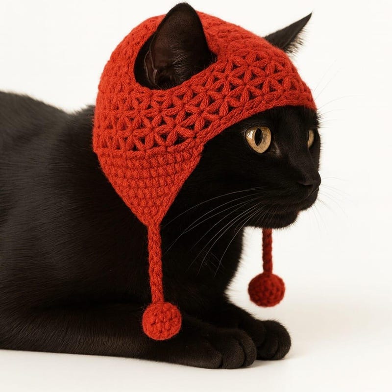 Crocheted Cat Bonnet - Etsy