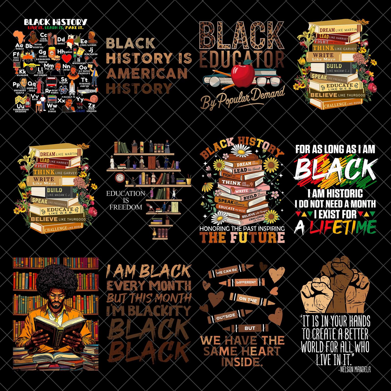 Designs Black History Month Png Bundle, Juneteenth Png Bundle, Black ...