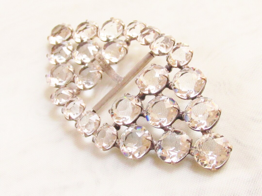 Victorian French Sterling Buckle Slide Crystal Stone Boar Mark 1800s - Etsy