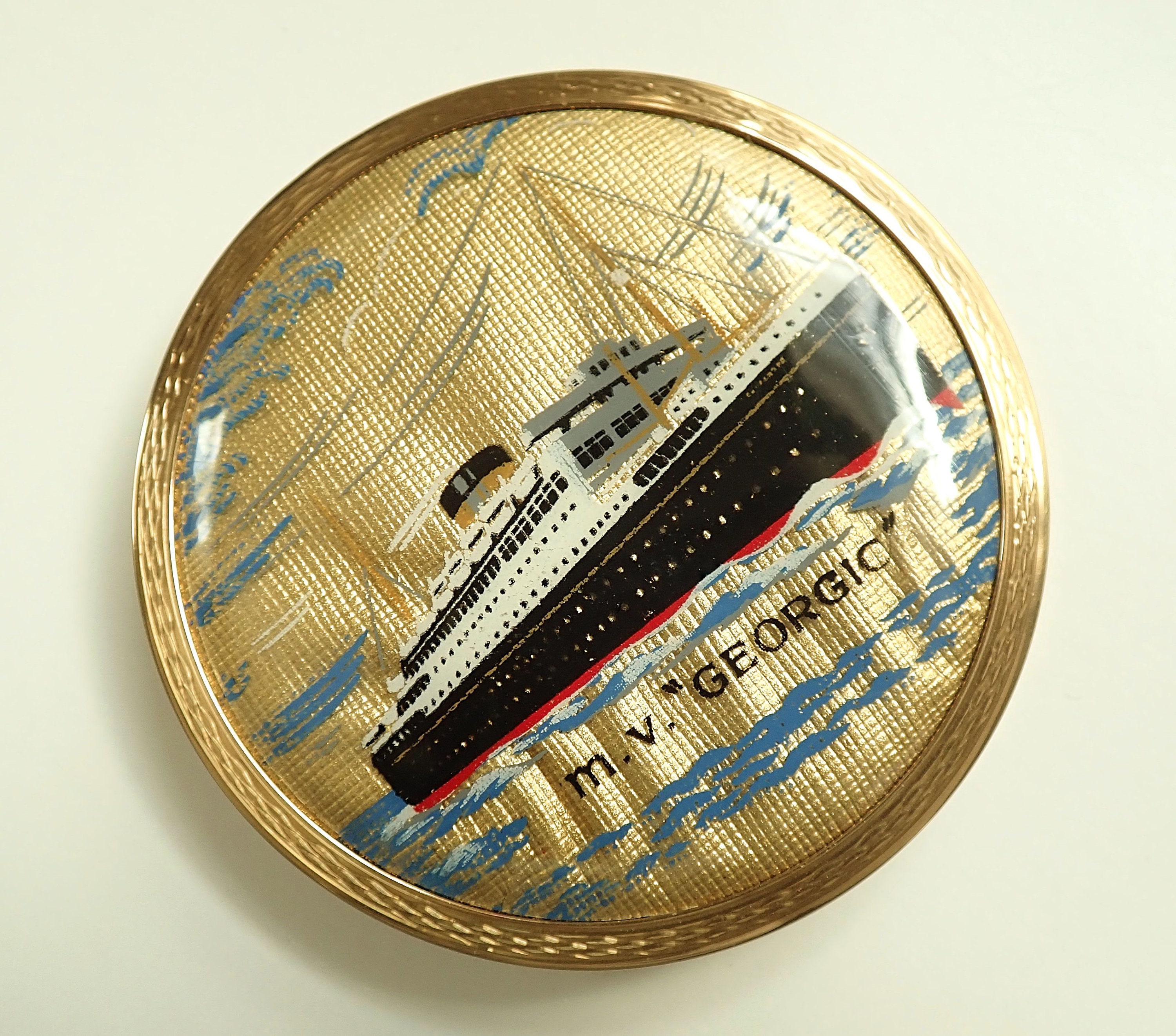 Vintage Stratton Boat Ship Powder Compact MV Georgic unused | Etsy