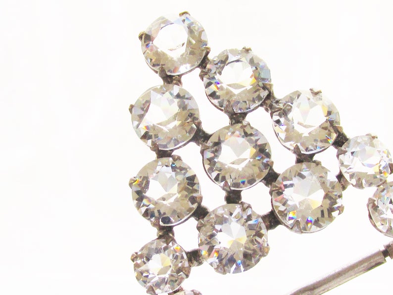 Victorian French Sterling Buckle Slide Crystal Stone Boar Mark - Etsy