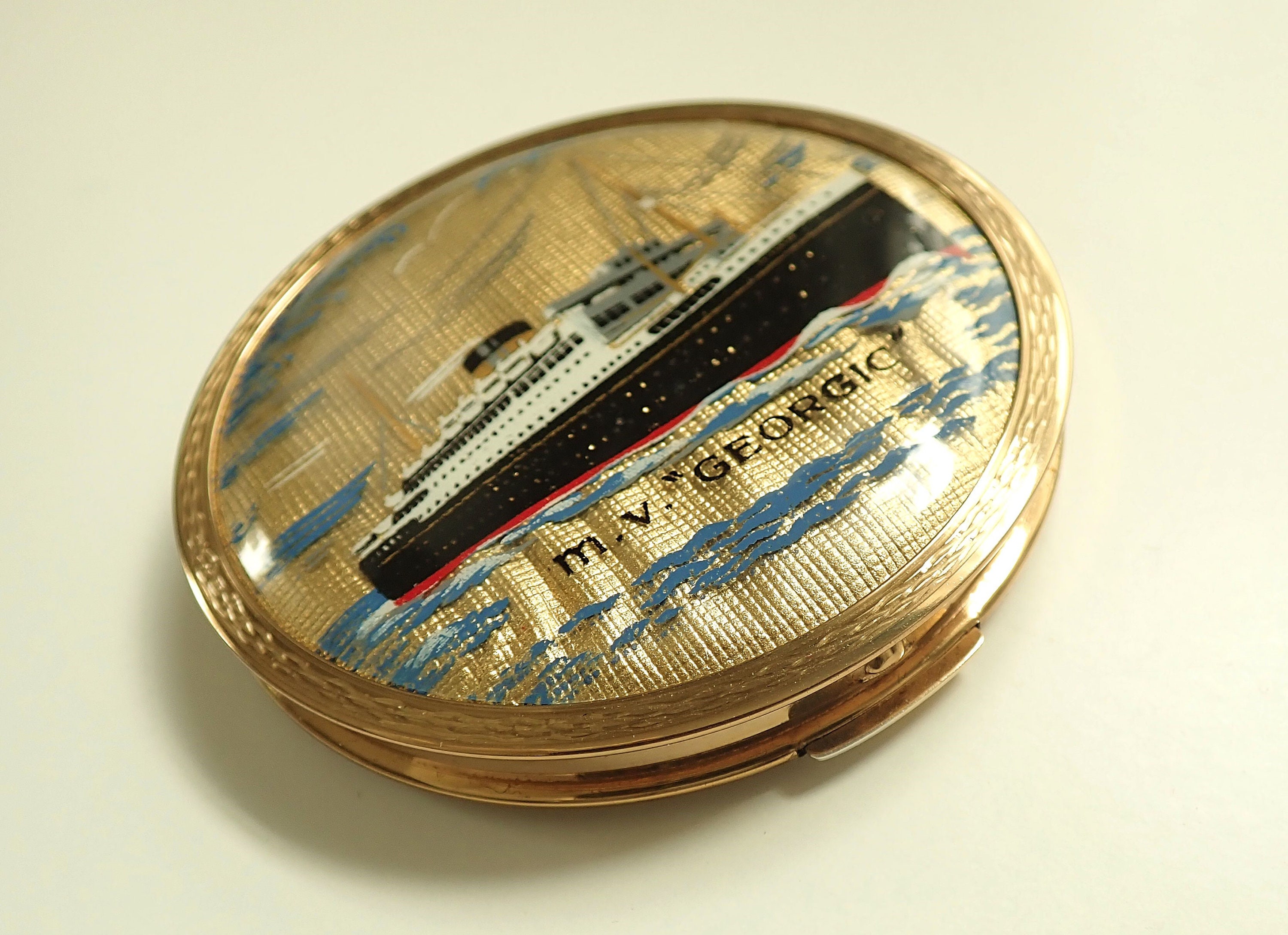 Vintage Stratton Boat Ship Powder Compact MV Georgic unused | Etsy