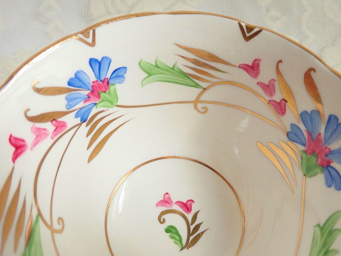 Vintage Royal Chelsea China Hand Painted Blue Flower Teacup | Etsy