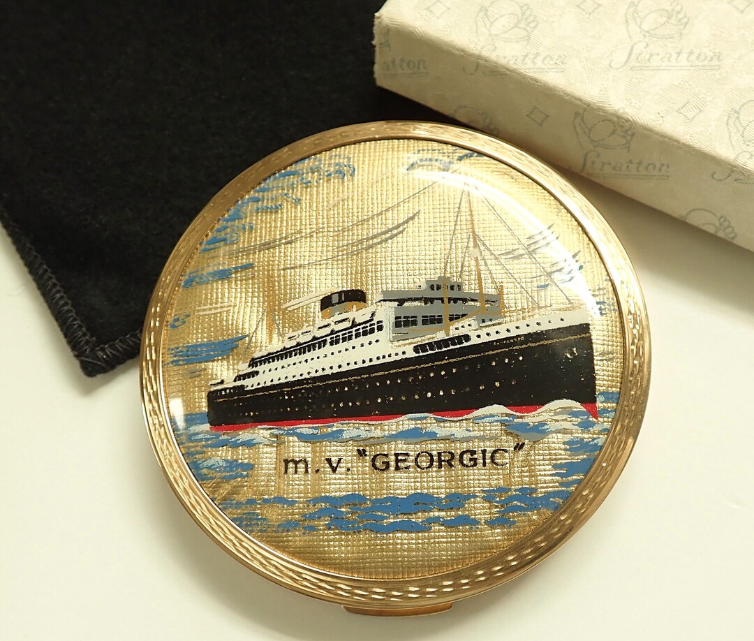 Vintage Stratton Boat Ship Powder Compact MV Georgic Unused - Etsy