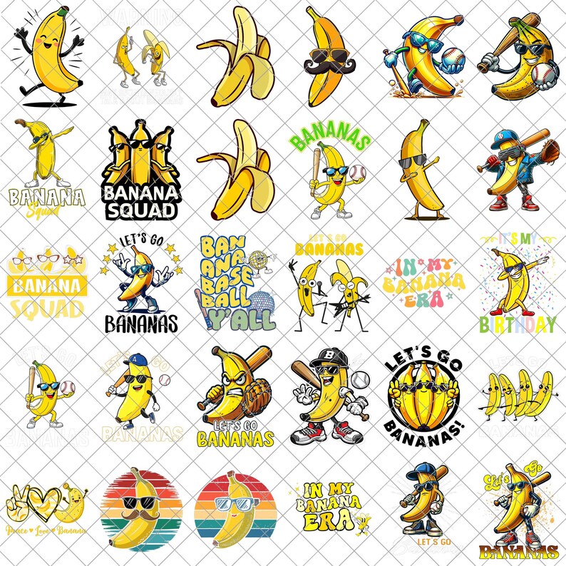 Bananas Png Bundle, Bananas Lovers Baseball PNG, Funny Bananas Lovers ...