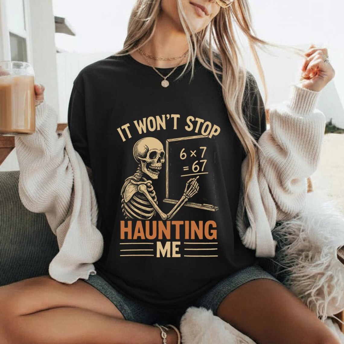 It Won’t Stop Haunting Me PNG | Funny Skeleton Math Teacher Halloween ...