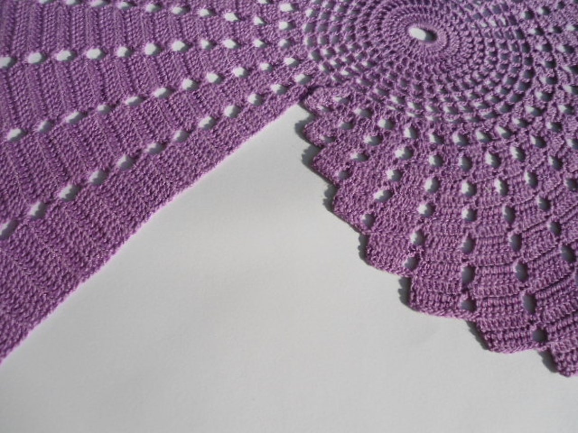 New Crochet Doily Runner /purple Doilies / Table Topper - Etsy
