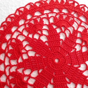 Round Crochet Doily / Red Doilies /lace / 8 - Etsy