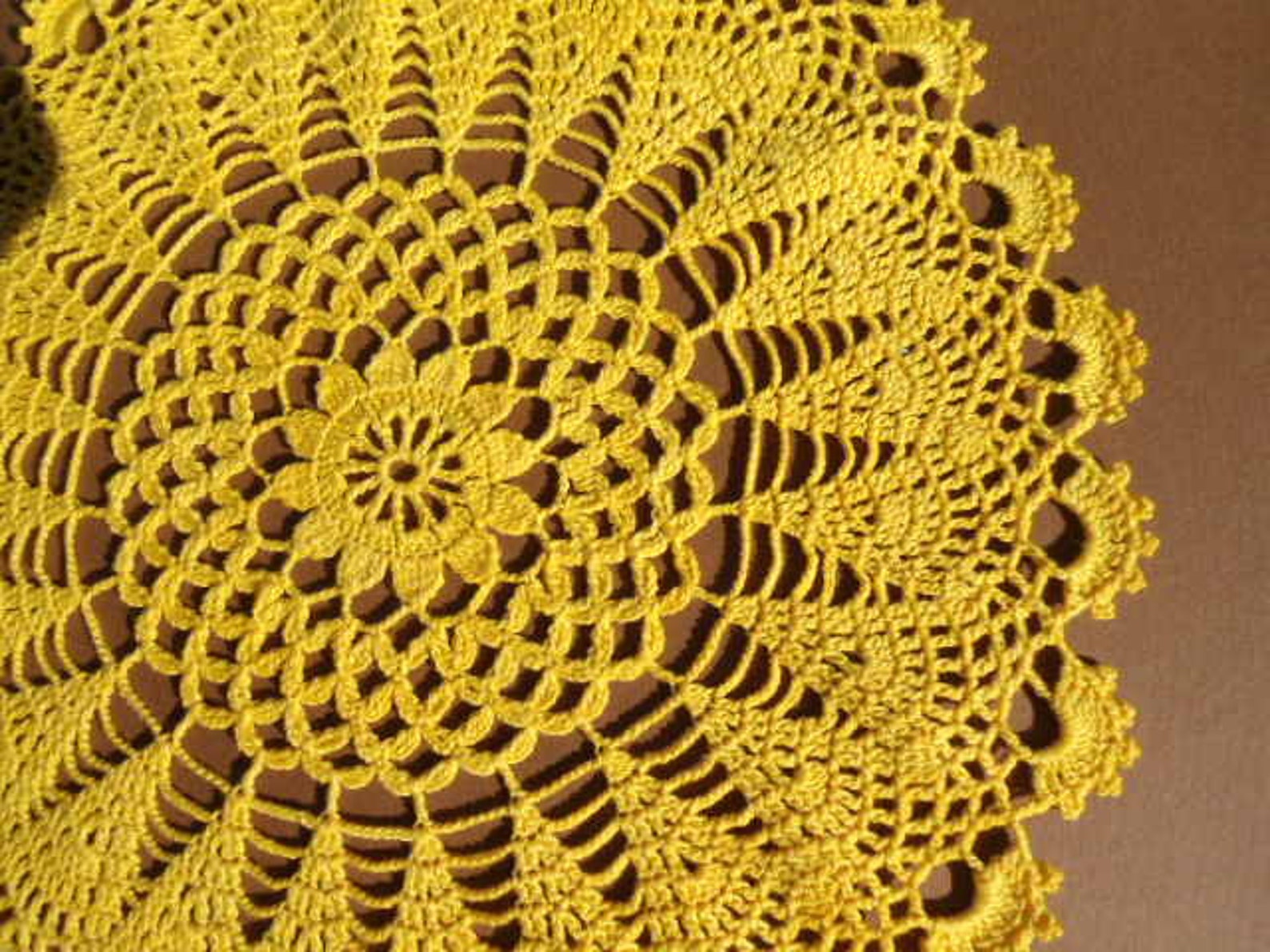 Yellow Crochet Doily Round Doilies 11 Inches Lace Placemat - Etsy