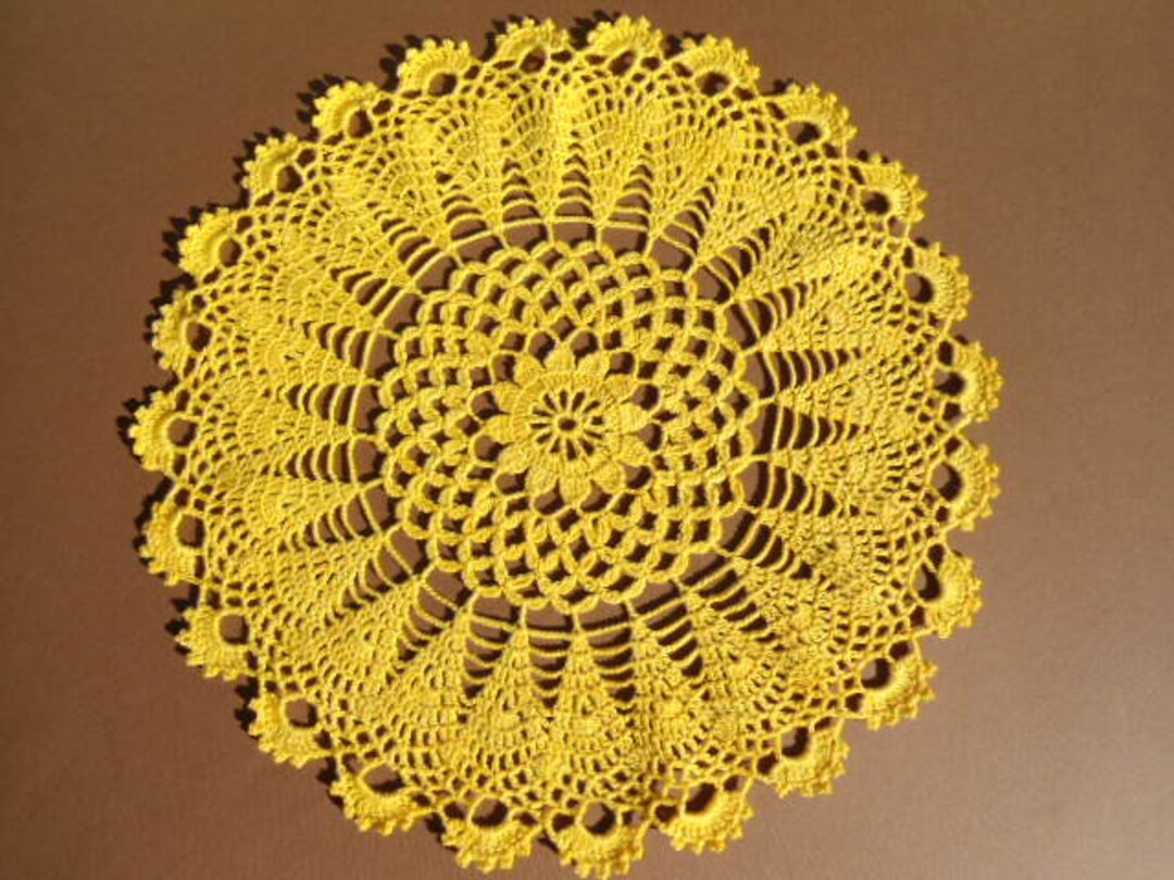 Yellow Crochet Doily Round Doilies 11 Inches Lace Placemat - Etsy