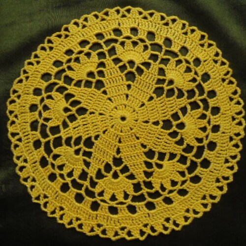 Yellow Crochet Doily Round Doilies 11 Inches Lace Placemat - Etsy